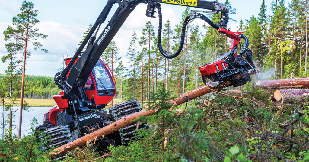 New Komatsu 951-1 harvester helps you harvest large hardwood trees