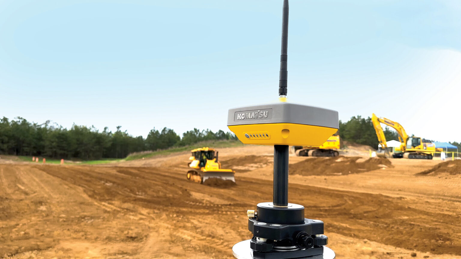 Komatsu’s Smart Construction Base/Rover system makes it easy to collect data and measure ...